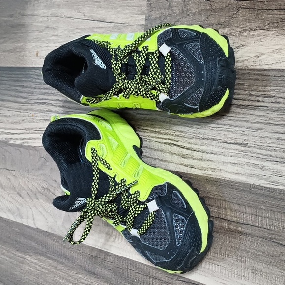 adidas | Shoes | Adidas Kids Neon Yellow And Black Sneakers Size 1 ...